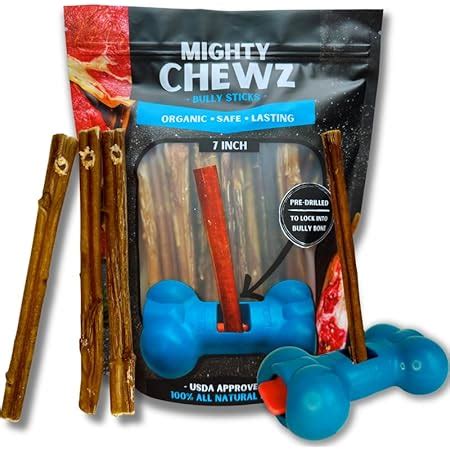 Amazon Com Mighty Chewz Standard Bully Sticks Pack With Bully Stick Safety Device No