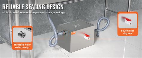 Vevor Commercial Grease Trap 8 Lbs Grease Interceptor Side Inlet