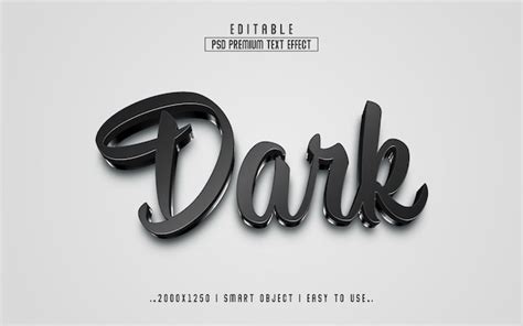 Premium Psd Dark 3d Editable Text Effect Style