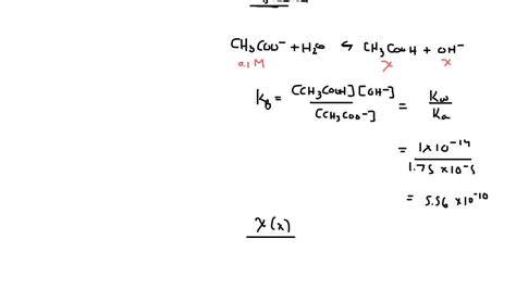 Solved What Is The Ph Of 0 1 M Ch3coona Ka Of Ch3cooh 1 75 X 10 5