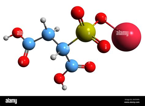 3d Image Of Sodium Sulfosuccinate Ester Skeletal Formula Molecular Chemical Structure Of