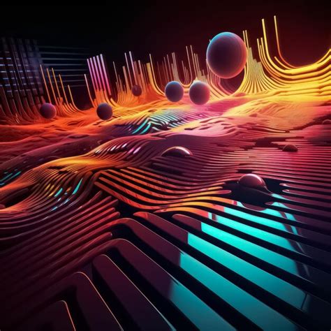 Premium Photo Abstract Wavy Colorful 3d Futuristic Background Trendy Dynamic Design Generative Ai