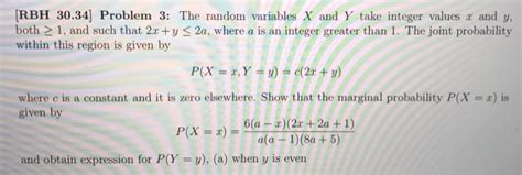 Solved RBH Problem The Random Variables X And Y Chegg