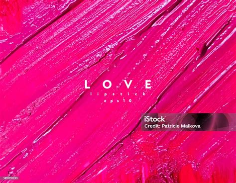 벡터 레드 립스틱 얼룩 얼룩 사랑 배경 화장품 구성 메이크업 디자인 일러스트 사실적인 립스틱 브러시 스트로크 혈액 질감 립 글로스 텍스처 배경 주제에 대한 스톡 벡터 아트