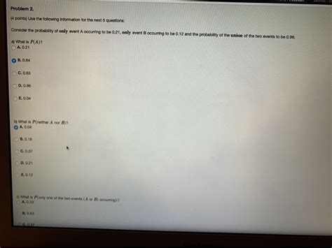 solved problem 2 4 points use the following information