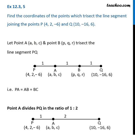 Question Find Coordinates Of Points Which Trisect Line Segment