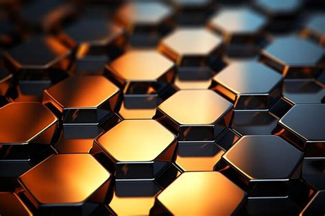 Premium Photo D Rendering Of Abstract Metallic Hexagonal Background High Resolution Image