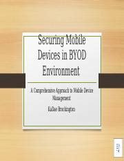 Comprehensive Mobile Device Management For BYOD Security Course Hero