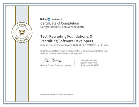 Shreyanshi Sheth On Linkedin Certificate Of Completion
