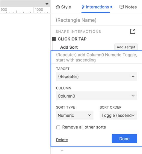 Sorting Repeater Rows Axure Docs
