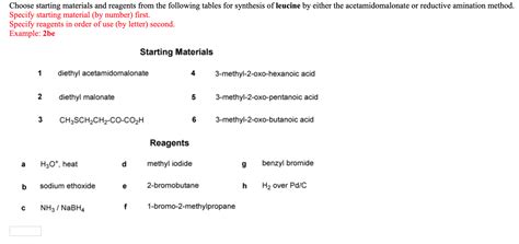 Solved Choose starting materials and reagents from the | Chegg.com