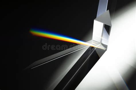 Triangular Prism Dispersing Sun Beam Splitting Into A Spectrum On White Background Stock Image