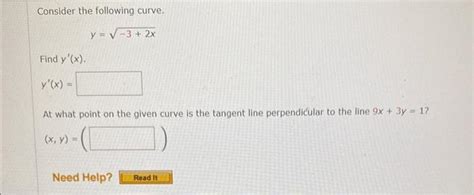 solved consider the following curve y −3 2x find y′ x