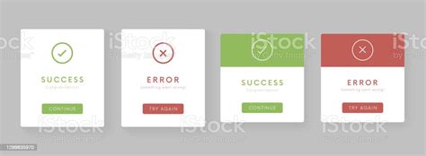 Success And Error Message Ui Banner Vector Design Yes And Not Interface