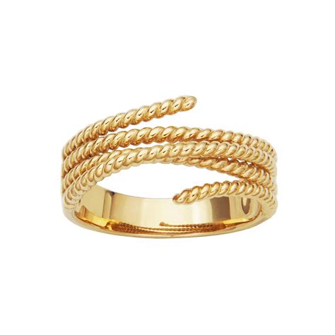 10k Gold Beaded Swirl Bypass Ring
