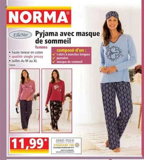 Promo Pyjama Avec Masque De Sommeil Femme Ellenor Chez Norma Icatalogue Fr
