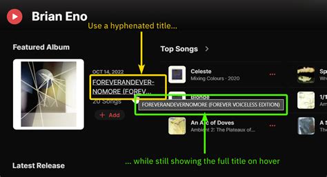Bug Incorrect Truncation For Long Worded Album Title In Artist Page