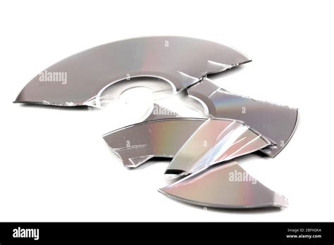 Broken Disk With Information Isolated On White Stock Photo Alamy