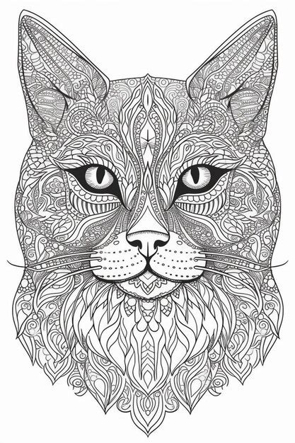 Premium AI Image A Cat With A Pattern On It