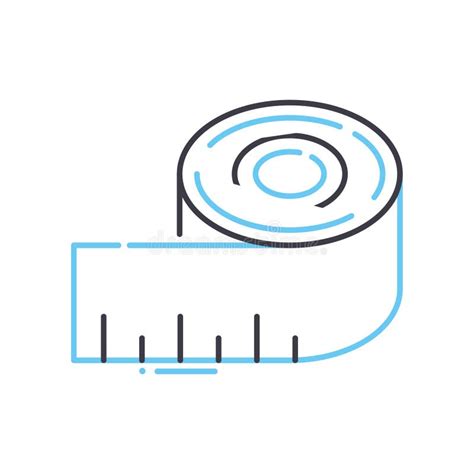 Measuring Tape Line Icon Outline Symbol Vector Illustration Concept Sign Stock Vector