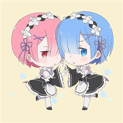 Rezero Ram And Rem Waifu Chibi Anime Anime Wallpaper Chibi