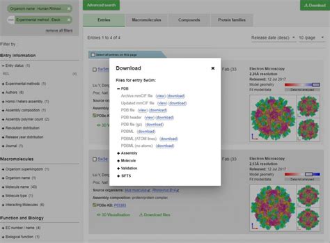 Downloading A Single PDB Entry From The Search Results PDBe