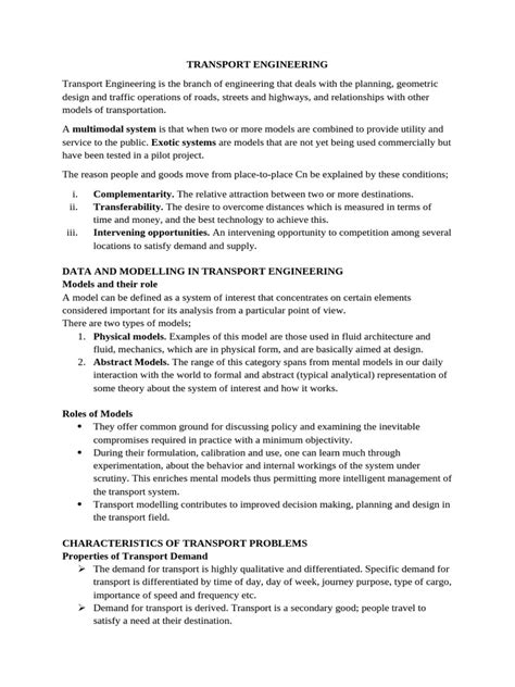 Transport Engineering Pdf