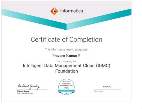 Praveen Kumar P On Linkedin Idmc Foundation Certification Done From Informatica