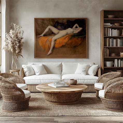 Naked Woman Lying Down By Albert Joseph Pénot Academic Art Print