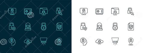 Set Line Lock Cloud Computing Lock Fire Sprinkler System Ringing Alarm Bell Folder And And