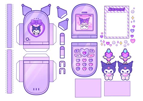 Paper Diy 💜쿠로미 핸드폰 만들기💜 무료도안 무료배포 네이버 블로그