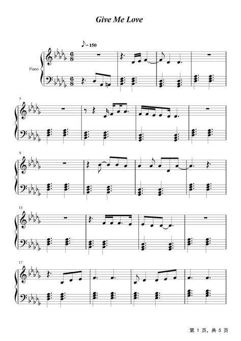 Give Me Love钢琴谱 Ed Sheeran 降d调 流行钢琴谱五线谱独奏谱 钢琴谱 钢琴五线谱 钢琴简谱 钢琴弹唱谱 钢琴声乐正谱 钢琴视频教程—牛牛钢琴