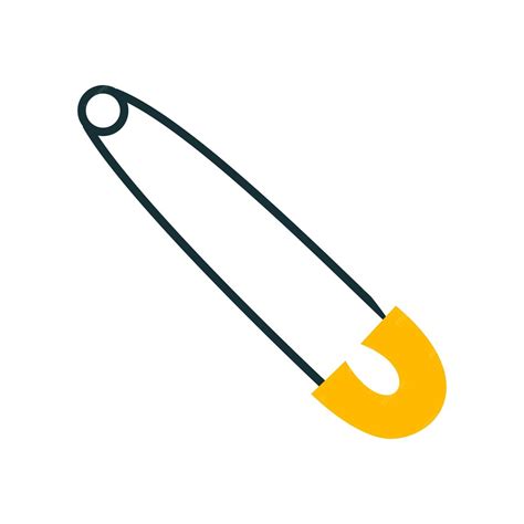 Premium Vector Safty Pin Linear Color Illustration On White Background
