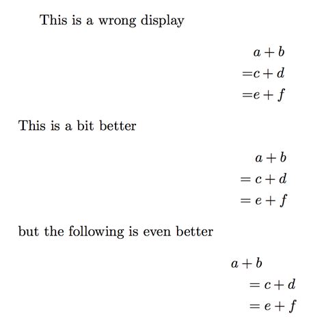 how to increase the horizontal spacing around ` and in the align