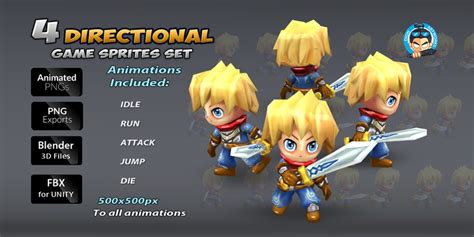 4 directional game character sprites 2 by dionartworks codester