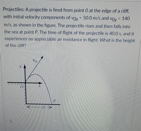 Solved Projectiles A Projectile Is Fired From Point 0 At Chegg Com