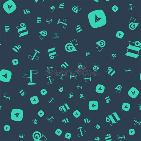 Set Location With House City Map Navigation Road Traffic Sign And Folded Location Marker On