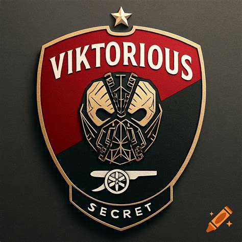 Modern Fantasy Football Club Badge In Red And Black With Gold Accents