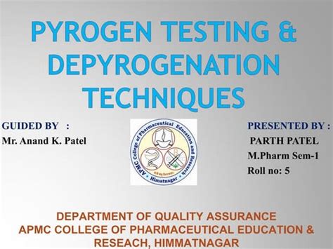 Pyrogen Testing Ppt