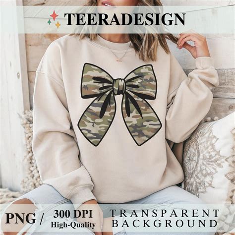 Camo Coquette Bow Png Old School Camo Sublimation Design For Girls T