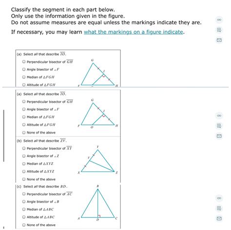 Solved Classify The Segment In Each Part Below Only Use The Information Given In The Figure