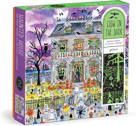 Galison Haunted House 500 Piece Glow In The Dark Jigsaw Puzzle
