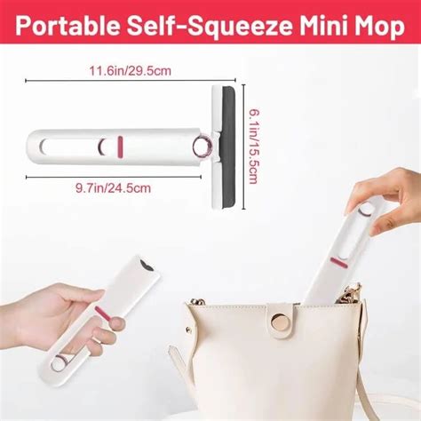 Portable Squeeze Mop Mini Cleaning Mop Compact Foldable And Durable For