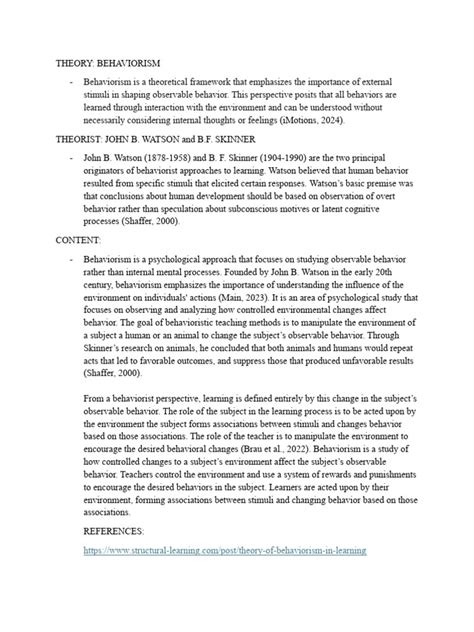 Behaviorism Pdf Behaviorism Learning