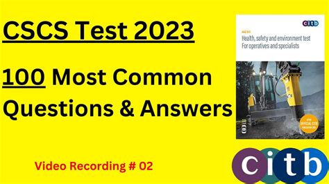 Cscs Test Uk 100 New Qanda Cscs Card Uk 2023 Citb Health And Safety Test 2023 Cscs Mock