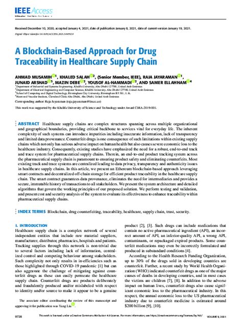 Pdf A Blockchain Based Approach For Drug Traceability In Healthcare