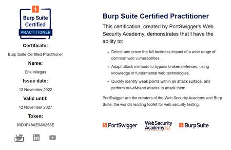 Portswigger On Twitter Rt Eriik451 Im Happy To Share That Ive Obtained The Burp Suite