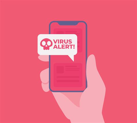 Virus Alert Message Notification On Smartphone Malware And Virus Notification Or Error In