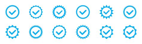 Premium Vector Account Verification Icon Empty Inside Social Media Badge Profile Set Blue