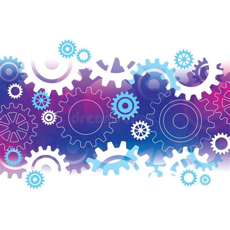 Abstract Background With Cogs Stock Vector Illustration Of Cyan